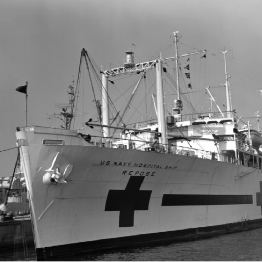 Vintage Vietnam War Uss Repose Ah-16 Hospital Ship Au… - Gem